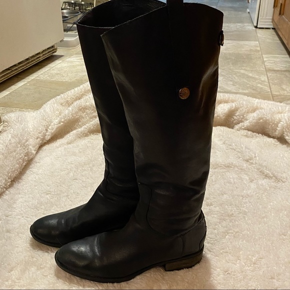 Sam Edelman | Shoes | Sam Edelman Penny Tall Leather Knee Black | Poshmark